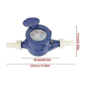 XAXAX Water Flow Meter, Water Meter Water Flow Meter， 15mm 1/2 Inch Cold Water Meter for Garden & Home Use Wet Table Measuring Tool,Gallon, QTS, PTS, L, m³