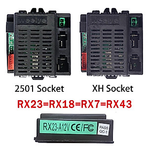 12 Volt Weelye RX18,RX43,RX23 CE 2.4G Bluetooth Receiver Control Box Conversion Kit for Power Wheels Ride on Car,Wellye Remote Speed Controller Kit Transmitter Circuit Board for Kids Replacement Parts