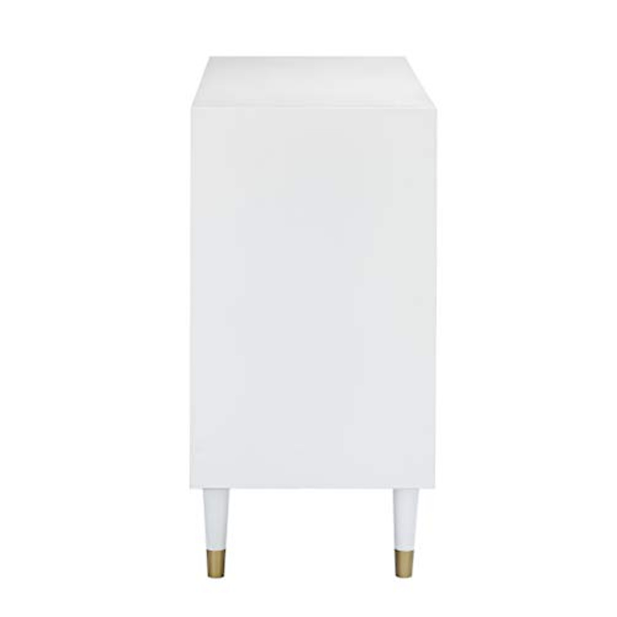 Linon Home Décor Sheerah Six Drawer Geo Texture White Dresser, Gold