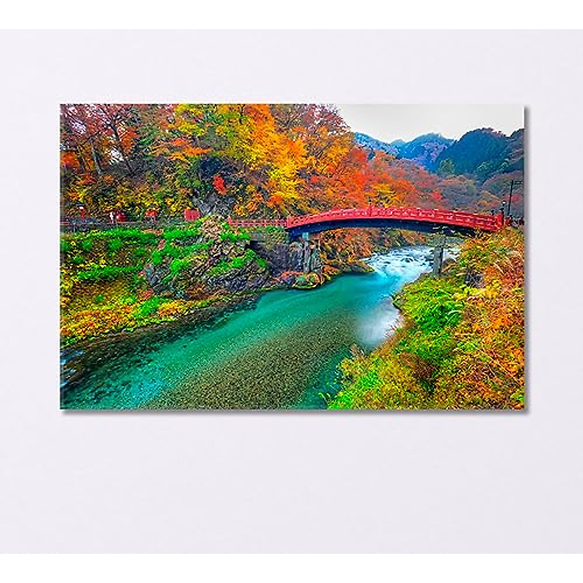 Shinkyo Bridge in Autumn Season Japan Canvas Print 5 Panels / 36x24 inches