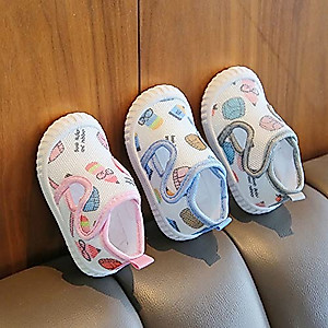 Lykmera Baby Girls Boys First Walking Shoes Fashion Breathable Casual Shoes Breathable Toddler Shoes Non Slip Baby Shoes (Grey, 3 Years Toddler)