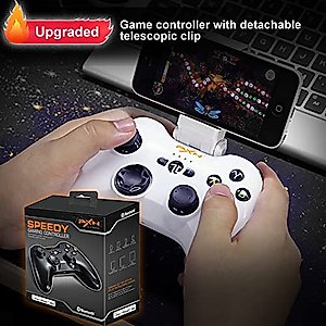 PXN 6603 MFi Controller Wireless Game Controller Portable Joystick Vibration Handle Gamepad for IPhone/IPad/IPod Touch/Apple TV (White)