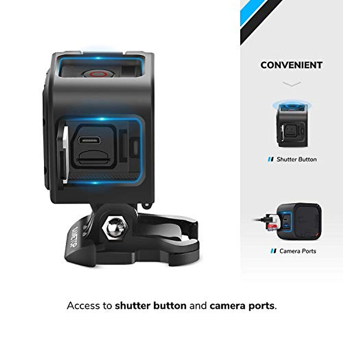 Sametop Frame Mount Housing Case Compatible with GoPro Hero 5 Session, Hero 4 Session, Hero Session Cameras