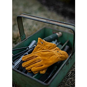 G & F Products 5013M JustForKids Kids Genuine Leather Work Gloves, Kids Garden Gloves, 4-6 Years Old