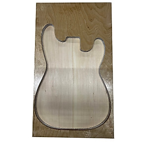 Exotic Wood Zone Basswood Guitar Body Blank | Unfinished Electric Guitar Body | Luither Tonewood Suppliers 21" x 14" x 2"- 3 Piece Glued (Planed, Basswood)