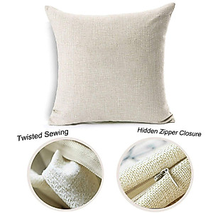 Royalours Flower Decorative Throw Pillow Cover Bee Garden Pillow Case 18 x 18 Inch Cotton Linen Square Cushion Cover for Home Sofa Bedroom (Floral)