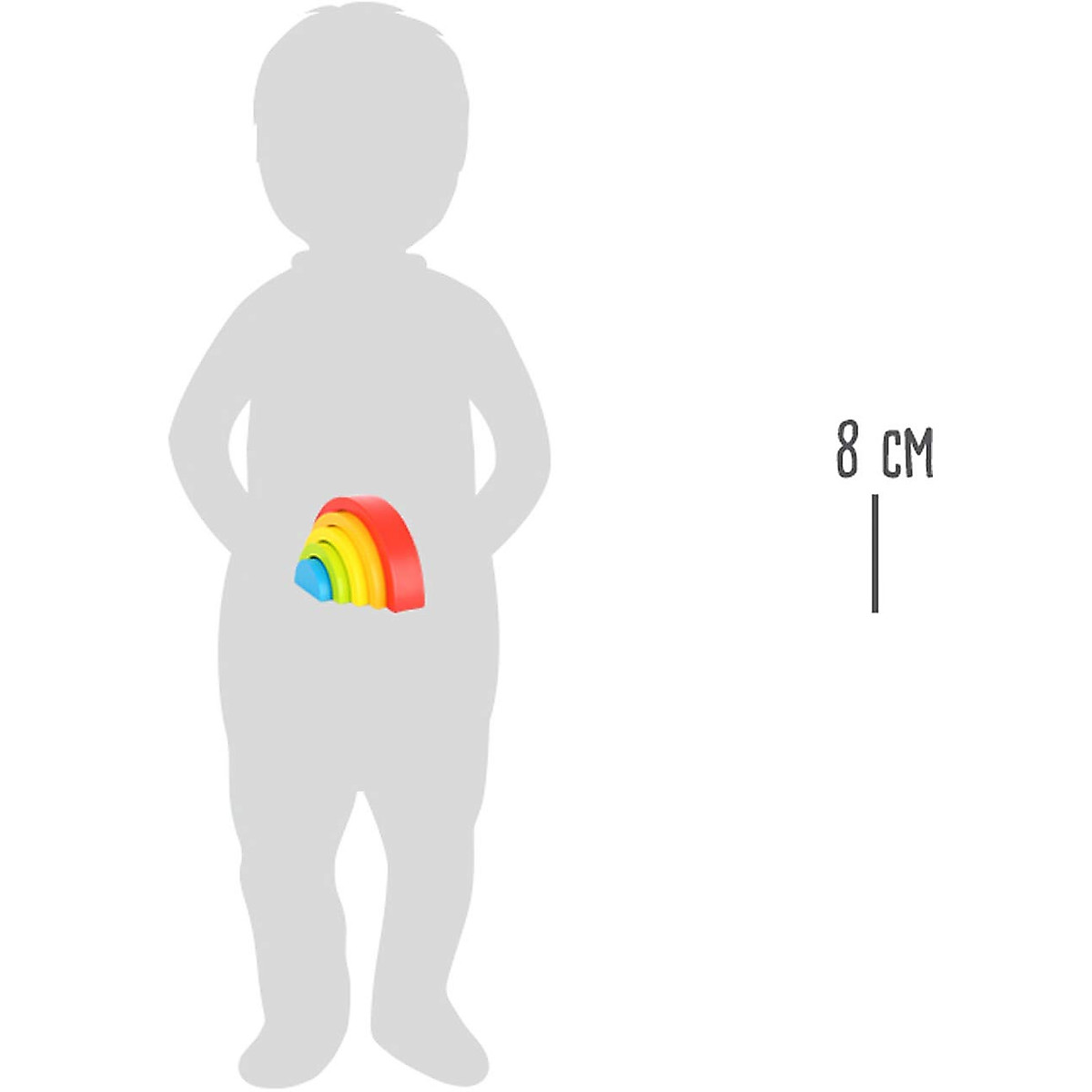 Small Foot Wooden Rainbow Building Blocks (Small)-Babies Learn Hand-Eye Coordination,Patterns&Colors While Developing Fine Motor Skills-Classic Educational Game for Toddlers-Age 12+ Months