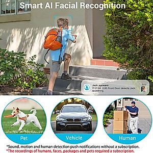 blurams Security Camera Outdoor, Cameras for Home Security Outside with Starlight Night Vision, Facial Recognition, Built-in Siren, 2.4GHz Wi-Fi, Compatible with Alexa& Google Assistant
