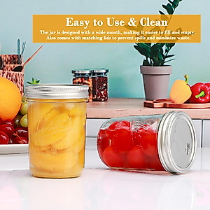 [12 pcs]16 oz Mason Jars,Glass Jars with Lids, Airtight Canning Jars, Wide Mouth Mason Jars. Airtight Container For Jams, Honey, Spices,Pickles, Home Decor,Overnight Oats,Fruit Preserves