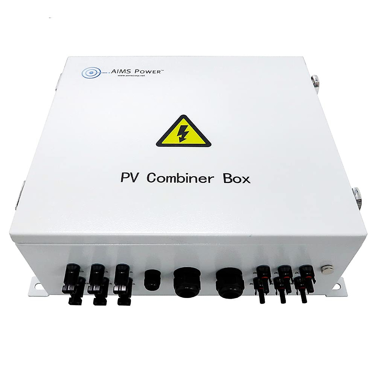 AIMS Power 6 String Solar Array Combiner Box 120A 200 VDC 6 Inputs 20KW Prewired 1000V DC Max Input, 125A Resettable Output Breaker, Diode Protected, MC4 Compatible Input and Out Connections