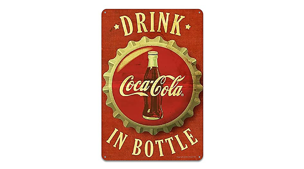 Coca Cola Retro Metal Sign 8x12 - Classic Americana Decor