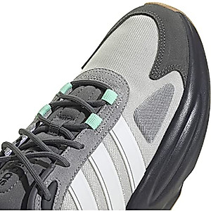 adidas Men's Ozelle Running Shoe, Grey One/White/Pulse Mint, 11