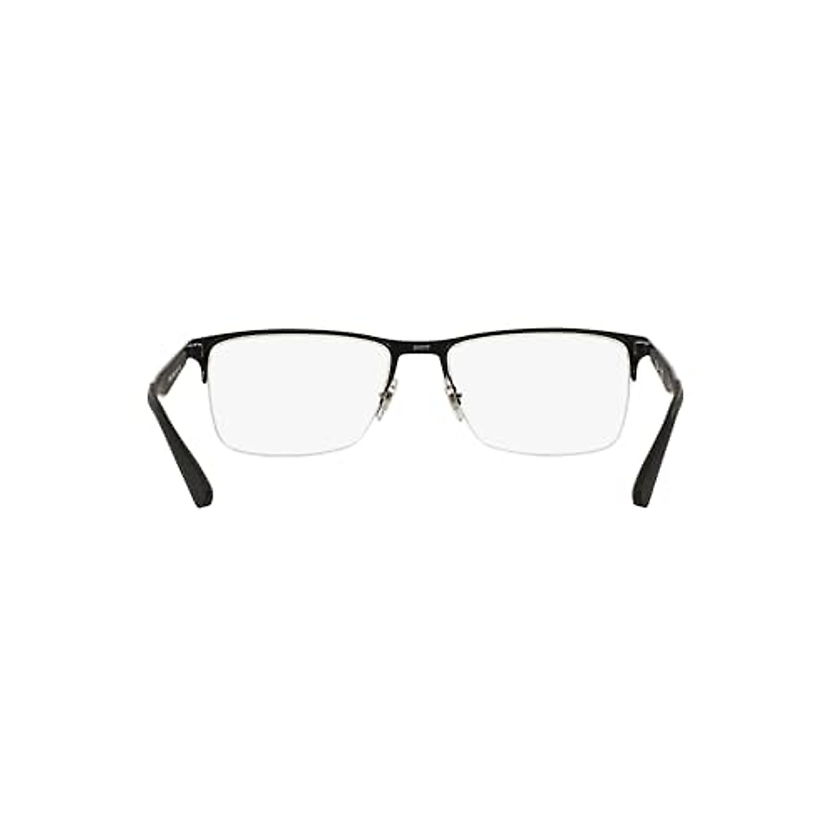 Ray-Ban RX6335 Rectangular Prescription Eyeglass Frames, Matte Black/Demo Lens, 56 mm