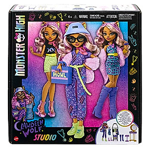 Monster High Doll & Playset, Clawdeen Wolf Boo-tique Studio with Fashion Accessories, 20+ Pieces for Mix-&-Match Outfits