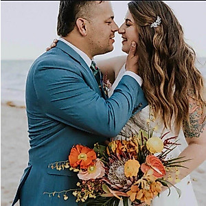 Goledwedy Crystal Flower Bridal Hair Clips(2 packs) Rhinestone Wedding Hair Clips For Brides