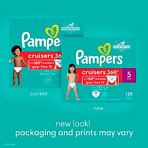 Pampers Cruisers 360 Diapers - Size 6, 17 Count, Pull-On Disposable Baby Diapers, Gap-Free Fit