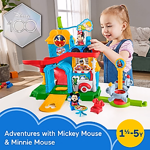 Fisher-Price Little People Toddler Toy Disney Mickey & Friends Playset with Sounds & Phrases for Ages 18+ Months