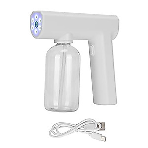 Mist Sprayer Gun Electric Spray Fogger Handheld Atomizer Steam Gun For Car Home Office School Garden[White]