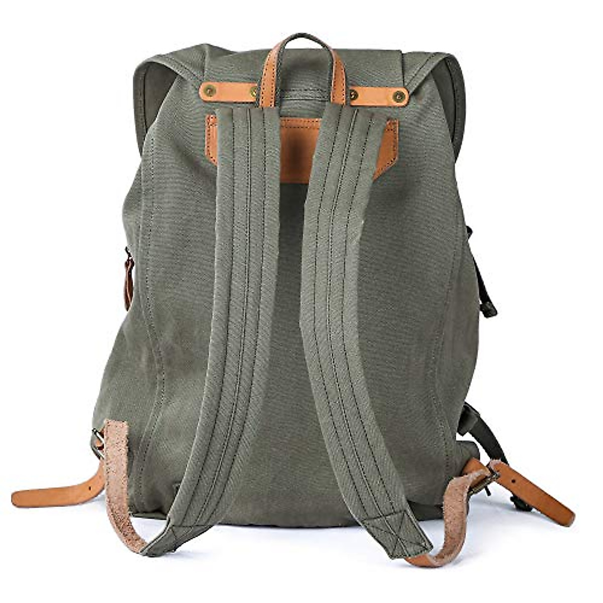 Gootium Canvas Backpack - Vintage Military Rucksack Travel Dayack, Green