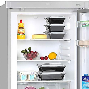 Enther 36oz Meal Prep Containers 20 Pack 3 Compartment with Removable Insert Tray 2 Tier Food Storage Bento Box with Lid, BPA Free Reusable Lunch Box Stackable/Microwave/Dishwasher/Freezer Safe Black