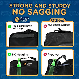 KangoKids Car Seat Protector (2Pk)– XLarge, Heavy Duty Kick Mats – Waterproof & Sag Proof Back Seat Protector to Protect Upholstery from Dirt – Car Seat Back Protector with Reinforced Storage Pockets