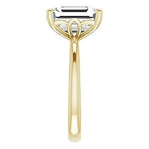 925 Silver, 10K/14K/18K Solid Gold Moissanite Engagement Ring 3.0 CT Emerald Cut Handmade Solitaire Ring, Diamond Wedding Ring for Women/Her Anniversary Proposes Gift, VVS1 Colorless