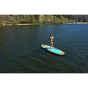 Abrazo Namaste Yoga Inflatable Stand Up Paddle Board for Adults - with Non-Slip Yoga Mat Surface, Includes SUP Accessories: Paddle, Patch Repair Kit, Hand Pump, SUP Leash, and SUP Backpack