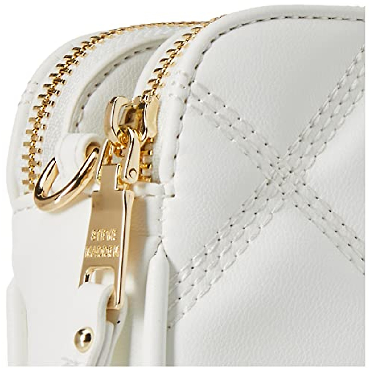 Steve Madden Daisy Quilted Crossbody, White