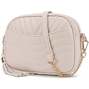 lola mae Women's Crossbody Handbags Small Lightweight Shoulder Bag Top Zipper Tassel Accent