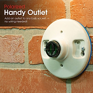 General Electric, 2 Pack, Black, Power Gear Polarized Handy Plug, Convert Light Bulb Socket to Outlet Adapter, 2-Prong, Easy to Install, UL Listed, 54276, 2 Count