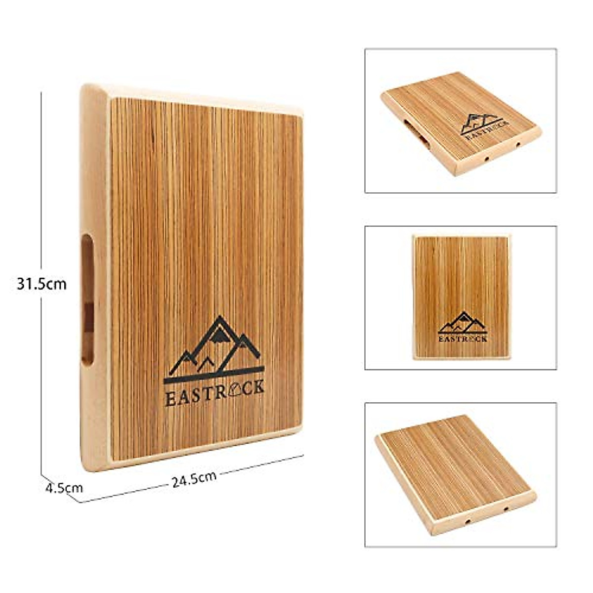 EastRock Travel Cajon Box Drum Flat Hand Drum Portable Wood Percussion Instrument with Adjustable Strings Carrying Bag