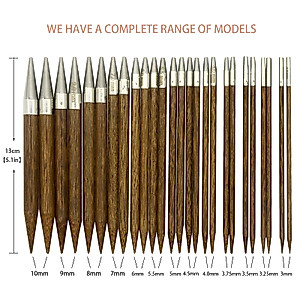 Ruidi 13 Pair Wing-Wood Round Interchangeable Loop Knitting Needle Set