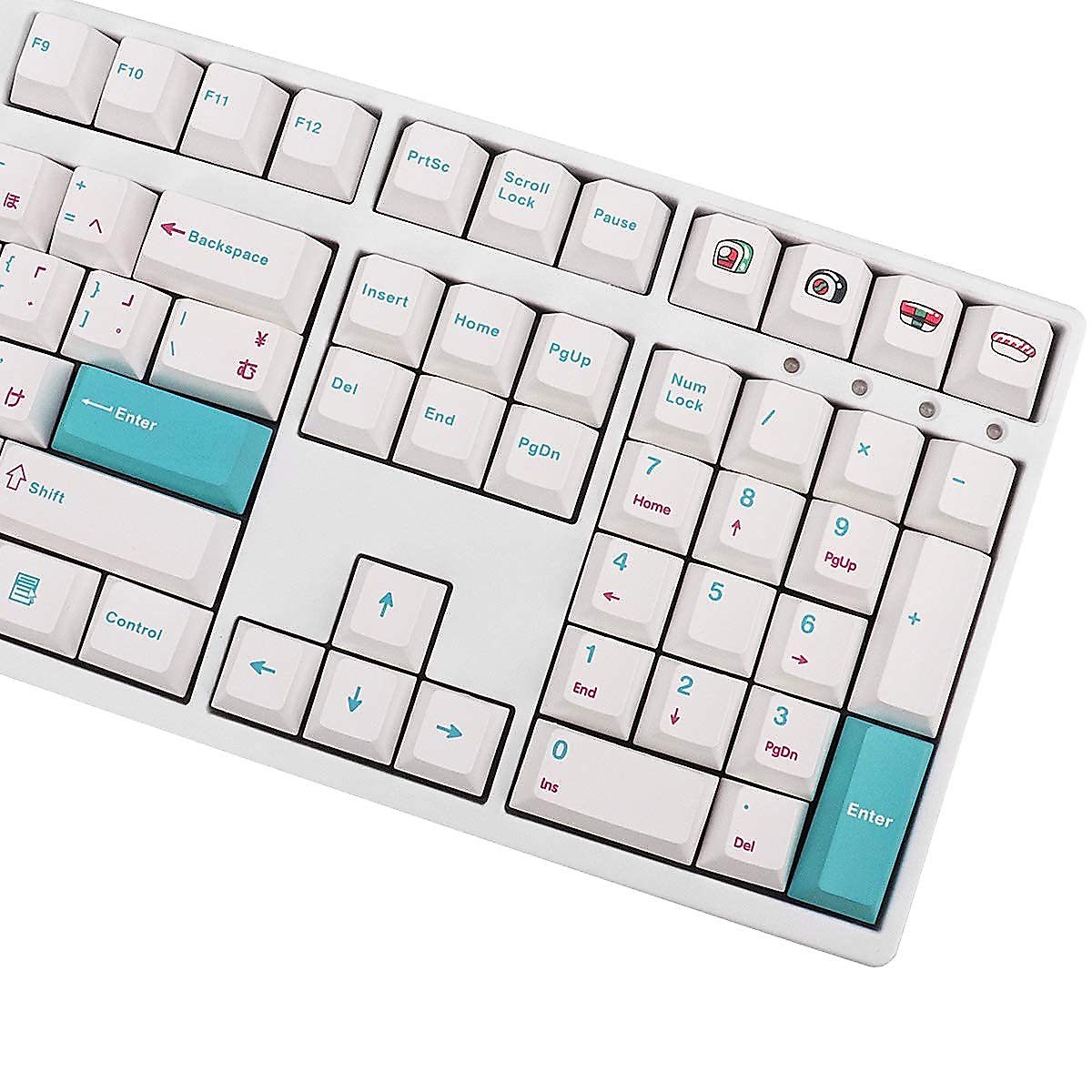 PBT Japanese Keycaps 135 Keys Dye Sublimation Cherry Profile with Key Puller Suitable for 104/87/61 60% MX Cherry Gateron Gaming Keyboard（Sushi Keycaps）
