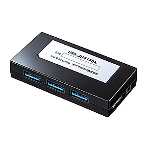 Sanwa Supply USB-3H417BK USB 3.1 Gen1 Hub, 4 Ports (Bus Power), Magnetic, Black