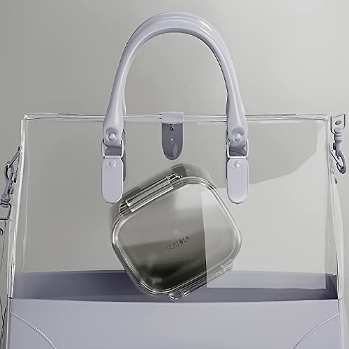 Retainer Case, Retainer Cleaner Case, Unique Denture Bath with Drain Tray, Suitable for Dentures, Denture Bridges, Partial Dentures, Traditional Braces, Etc. (Black)