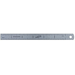 6" 4R (1/8, 1/16, 1/32, 1/64) Stainless Steel Machinist Ruler/Rule Scale