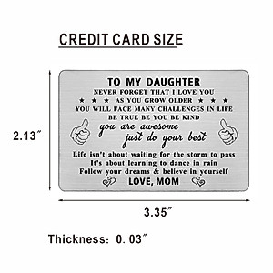 Resdink Daughter Birthday Card Gifts from Mom, Happy Graduation Birthday Gifts for Daughter Girl, Inspirational Present to My Favorite Daughter, Love Daughter Mothers Day Gift Ideas,