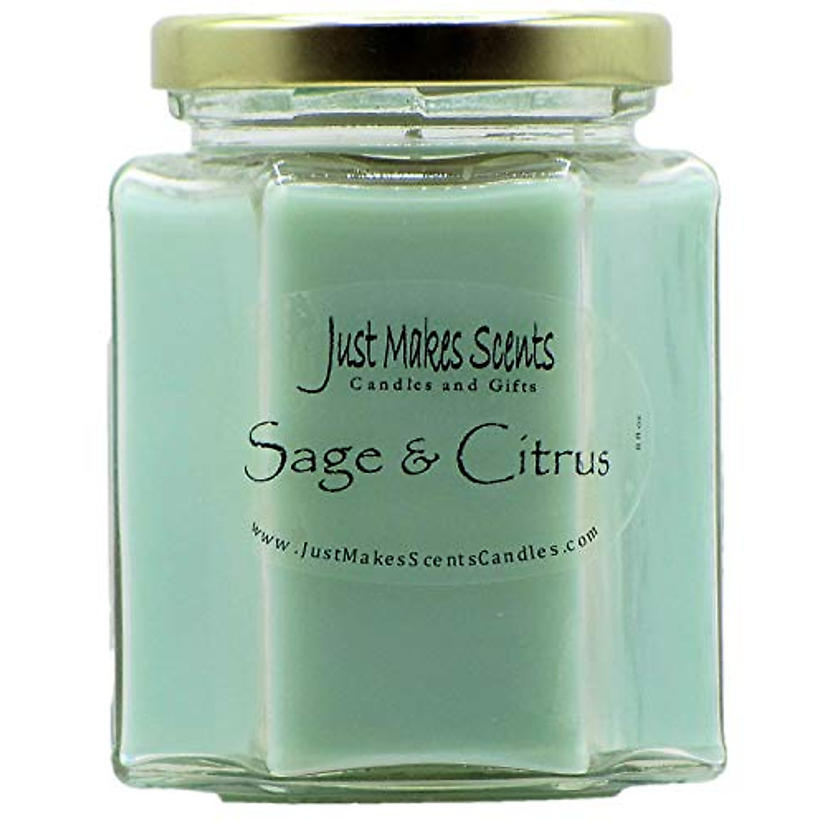 Sage & Citrus Scented Blended Soy Candle by Just Makes Scents