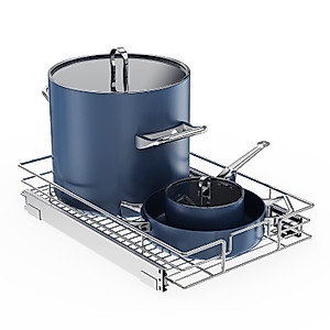 ROOMTEC Pull Out Cabinet Organizer, Cabinet Pull Out Shelves 14" W x 18" D, Heavy Duty Cabinet Drawers Slide Out Kitchen Cabinet Organizers Storage Shelf