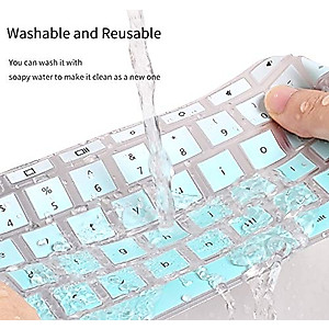 CaseBuy Premium Keyboard Cover for ASUS Chromebook Flip C433 C434 2 in 1 14" Laptop, Chromebook C302CA/C423NA/C425TA/C433TA/C434TA-DH342T DSM4T DS384T C523NA Keyboard Skin, Ombre Mint