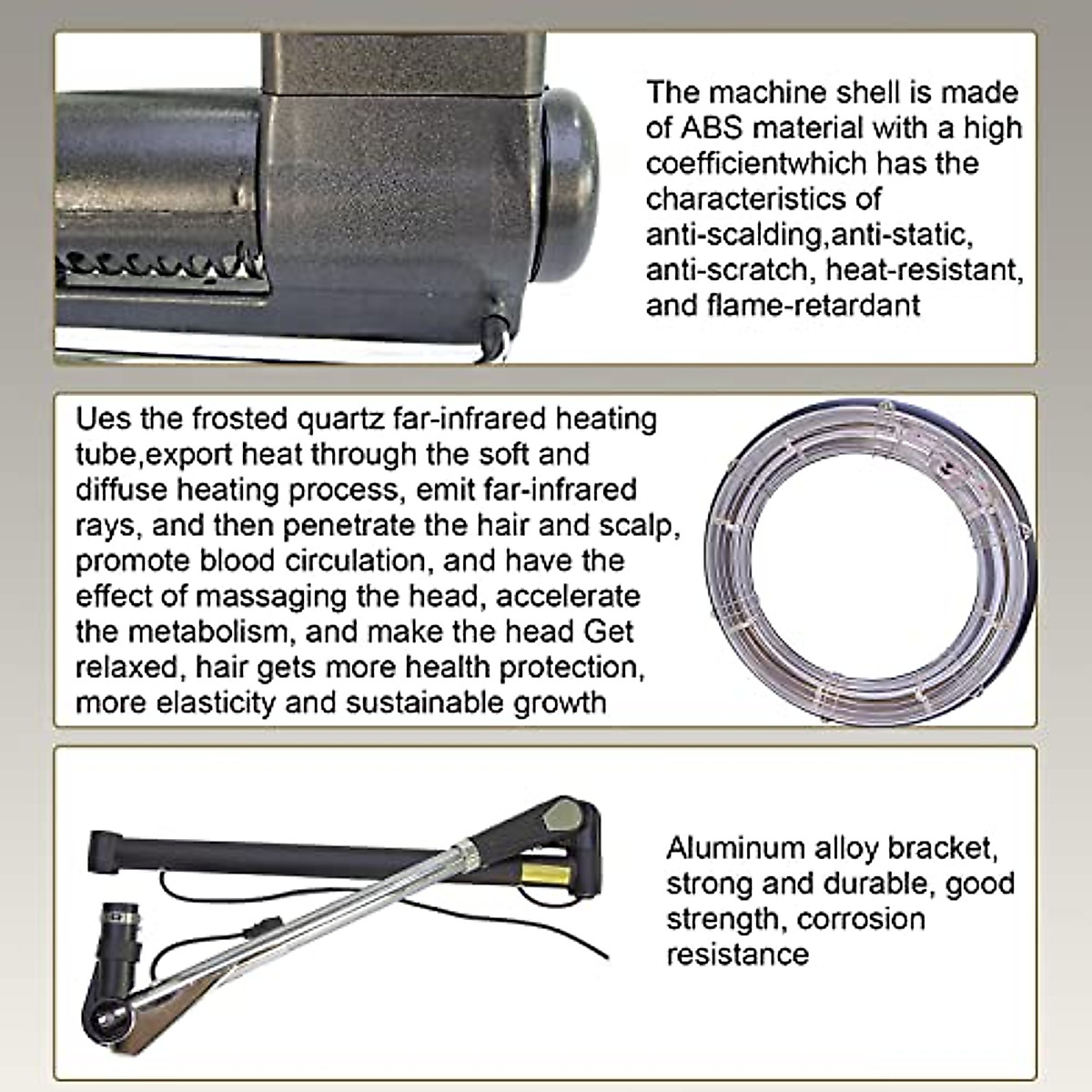 Hair Dryer Hood 360 Degree Rotation Hair Heating Styling Machine Hair Salon Elitzia ETFDXL02 (Wall-Mounted)