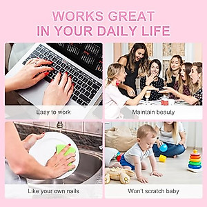 iMABC Matte Black Full Cover Short Round Press On Nails Gold Metallic Line Designed Plastic Frosted Cute Fake False Nails Set 24pcs Stick on Tips Manicure