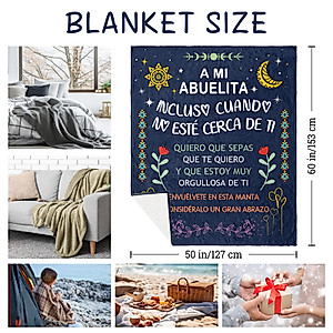 Regalo para Abuela, Abuela Blanket 60X50in, Grandma Gifts in Spanish, Grandma Birthday Gift, Mothers Day Grandma Gifts, Día De La Abuela Madre, Regalo De Cumpleaños/Navidad/Aniversario Abuelita