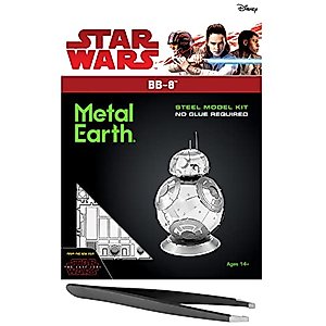 Metal Earth Fascinations Star Wars BB-8 3D Metal Model Kit Bundle with Tweezers