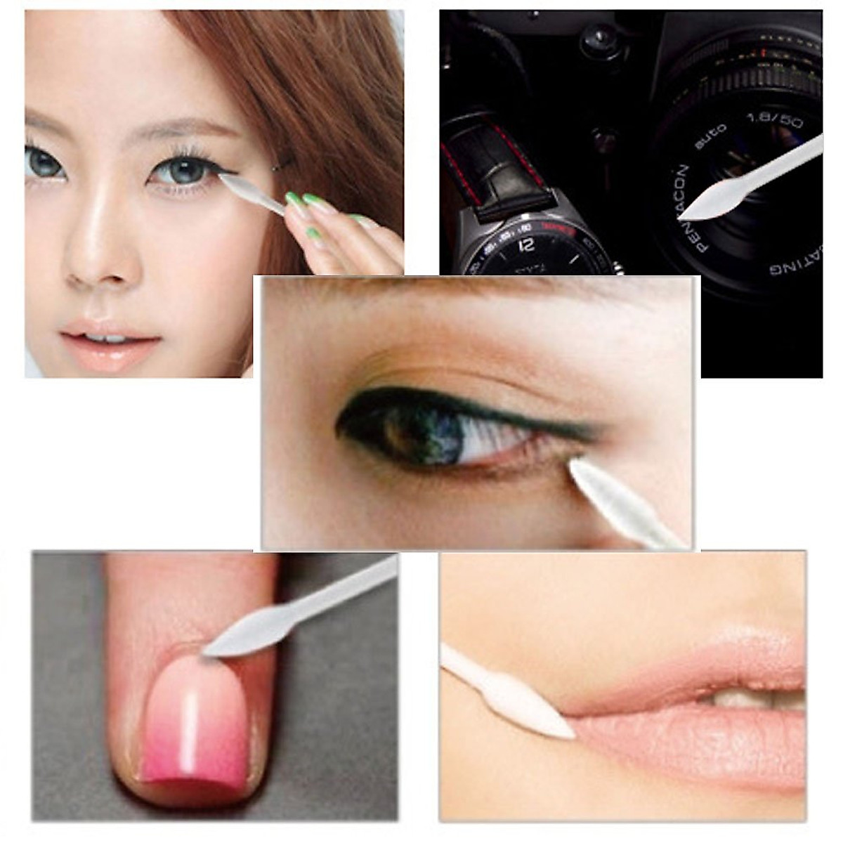 Paper Stick Cotton Swabs/180CT - Double Tipped Compact Quality Cotton Heads - Strong Toughness Handle - Multipurpose, Safe, Highly Absorbent (1 Pack)