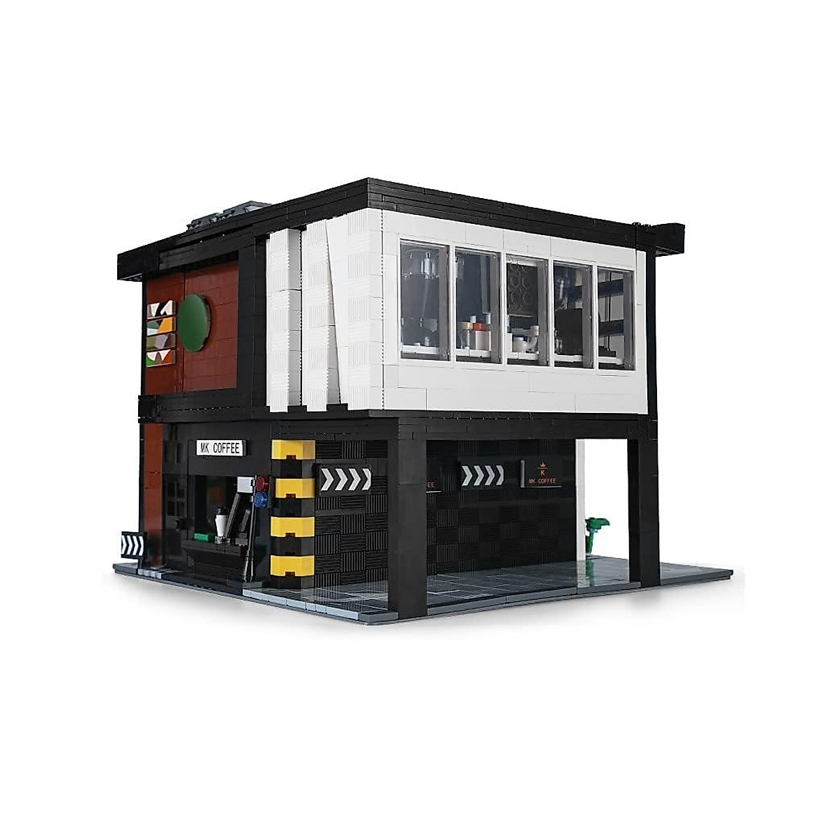 General Jim's Coffee House Modern Architecture Building Blocks Two Level City Modular MOC Bricks Toy Building Set with Light Effects Great Modular Build for Teens and Adults