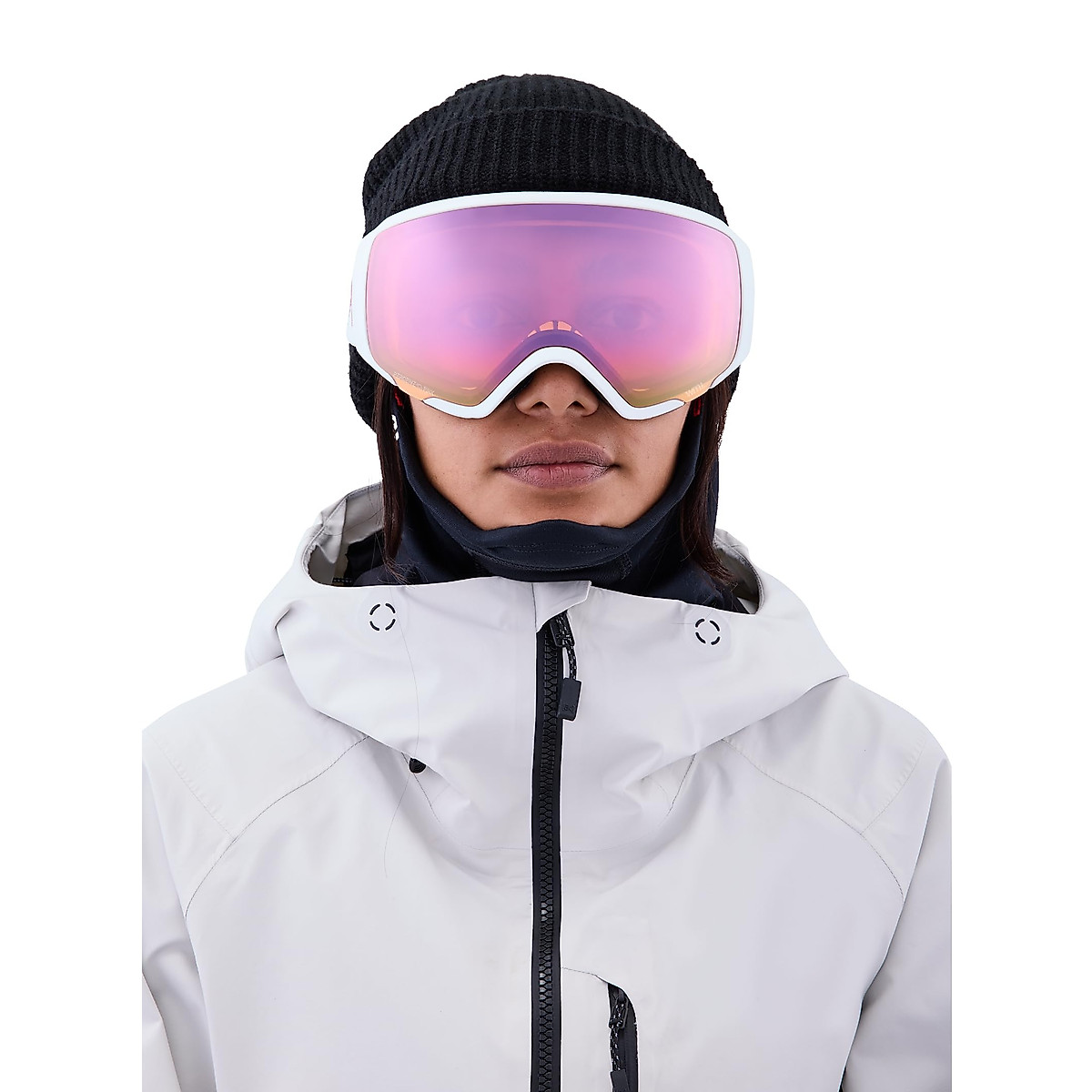 Anon WM1 Womens Goggles + Bonus Lens + MFI Face Mask, Frame: White, Lens: Perceive Cloudy Pink