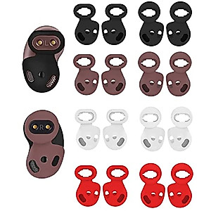 JNSA Galaxy Buds Live Anti-Slip Earbuds Ear Skins Earbud Cover Ear Tips Covers Compatible with Samsung Galaxy Buds Live, Non-Slip Sound Leakproof Earbuds Covers,2 Size 4 Colors 8 Pairs (Live)