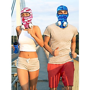 12 Pieces Sun Protection Balaclava Full Face Cover Sun UV Protection Face Protective Cover for Outdoor Sports (Camouflage Color,Camouflage Style)