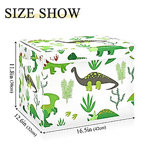innewgogo Dinosaurs Storage Bins with Lids for Organizing Foldable Storage Bins with Handles Oxford Cloth Storage Cube Box for Car